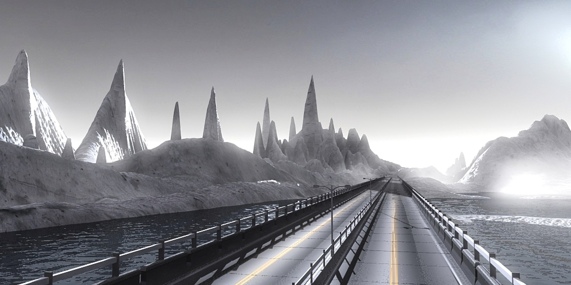 3d Model Realistic Mountain Road