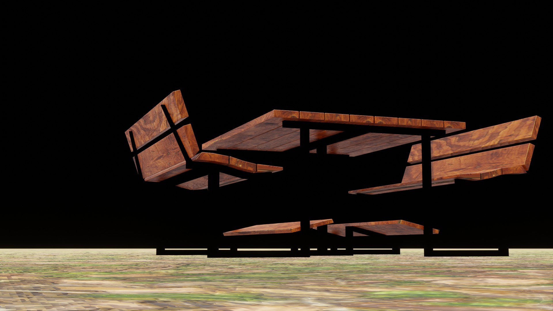 3D Stylized Low Poly Hotel Bench 3D Model Urban Nature Settings ...