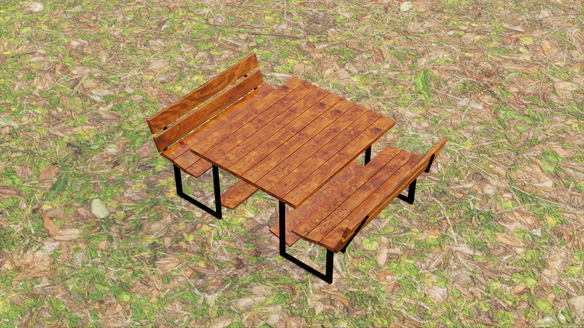 3D Stylized Low Poly Hotel Bench 3D Model Urban Nature Settings ...