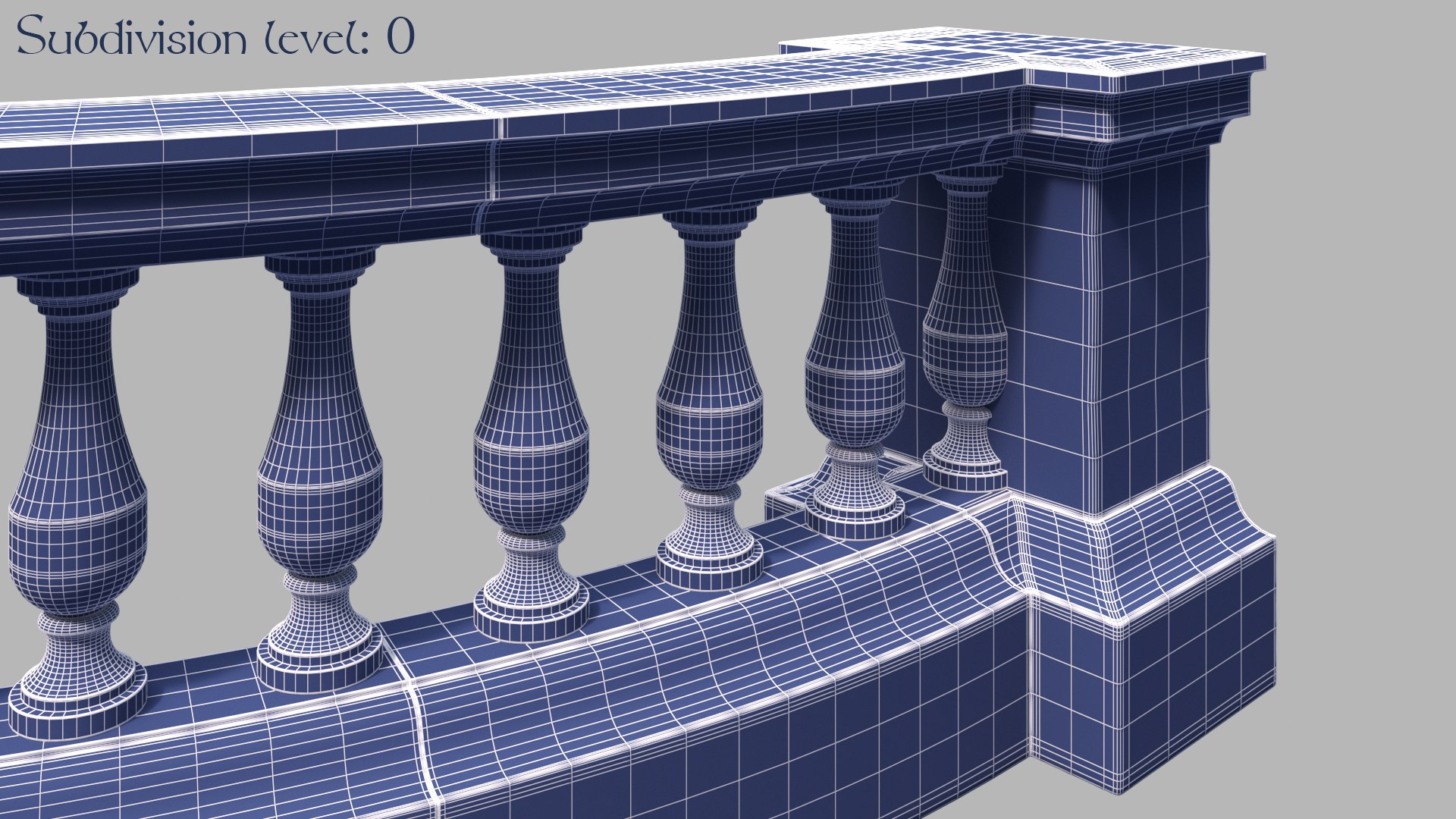 3D Classic Curved Balustrade model - TurboSquid 1900094