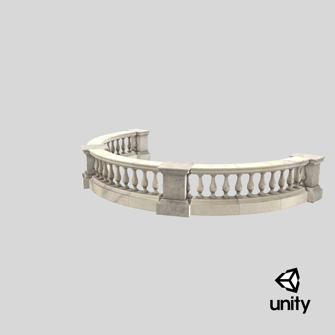 3D Classic Curved Balustrade model - TurboSquid 1900094