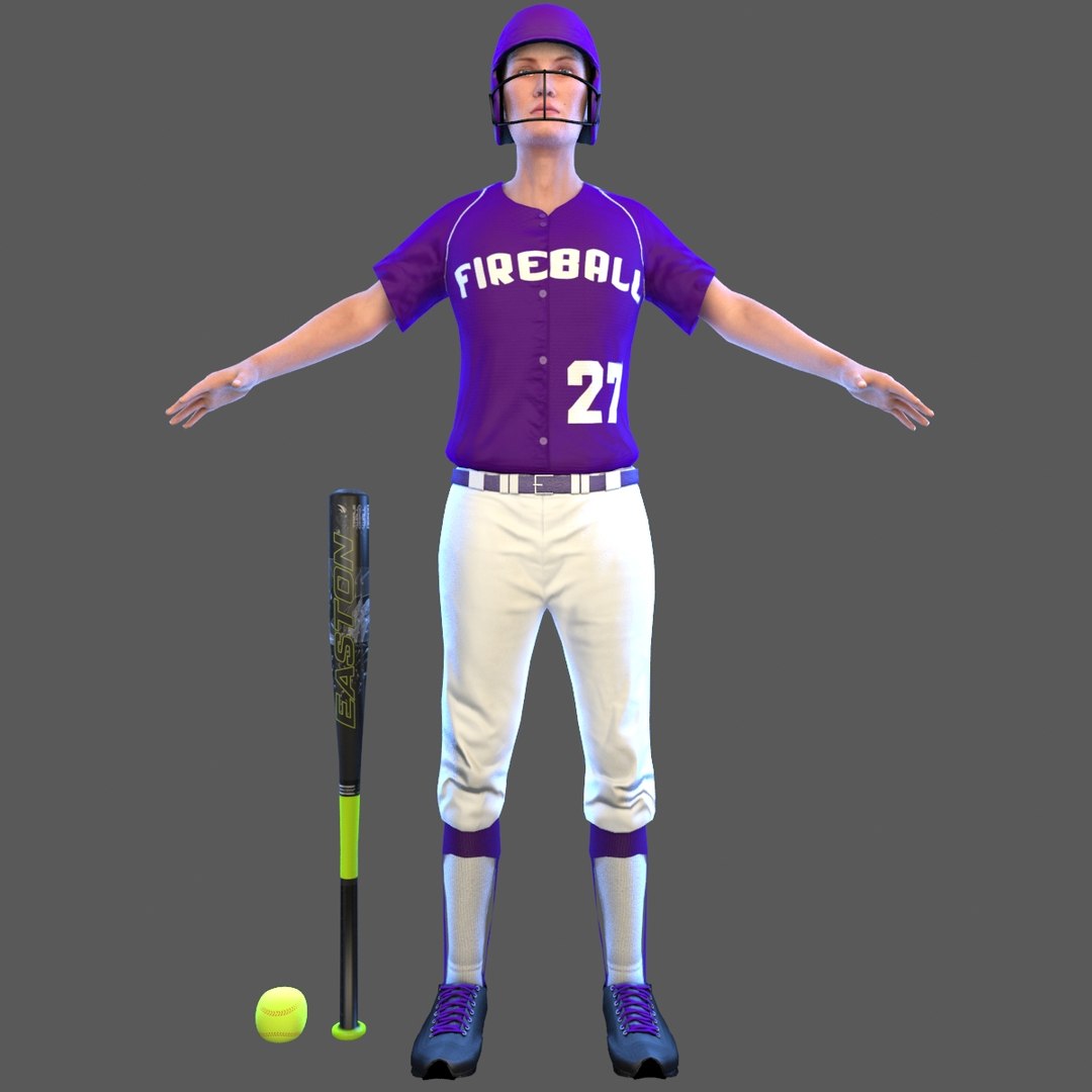 3D Softball Bat Ball Model - TurboSquid 1470677