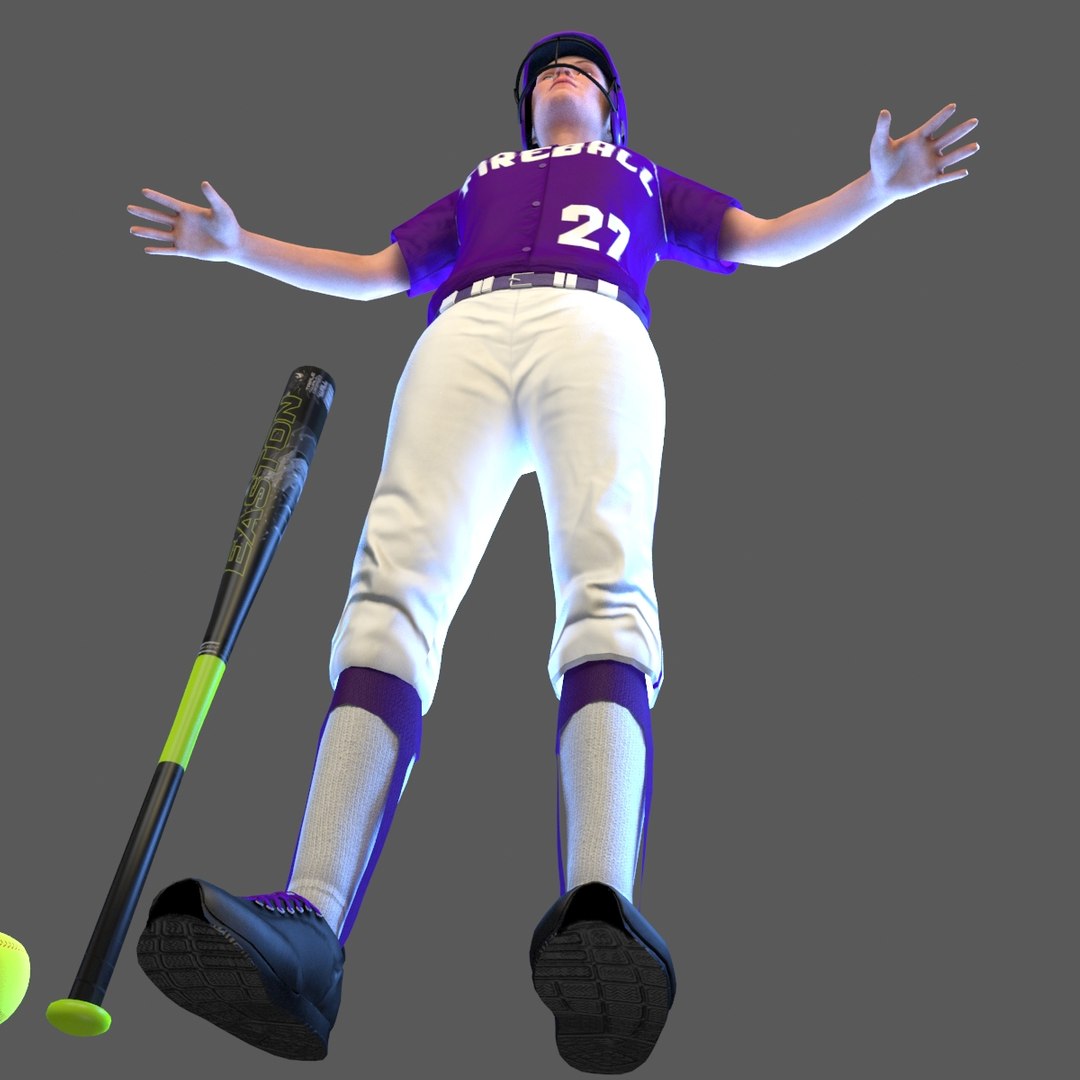 3D Softball Bat Ball Model - TurboSquid 1470677