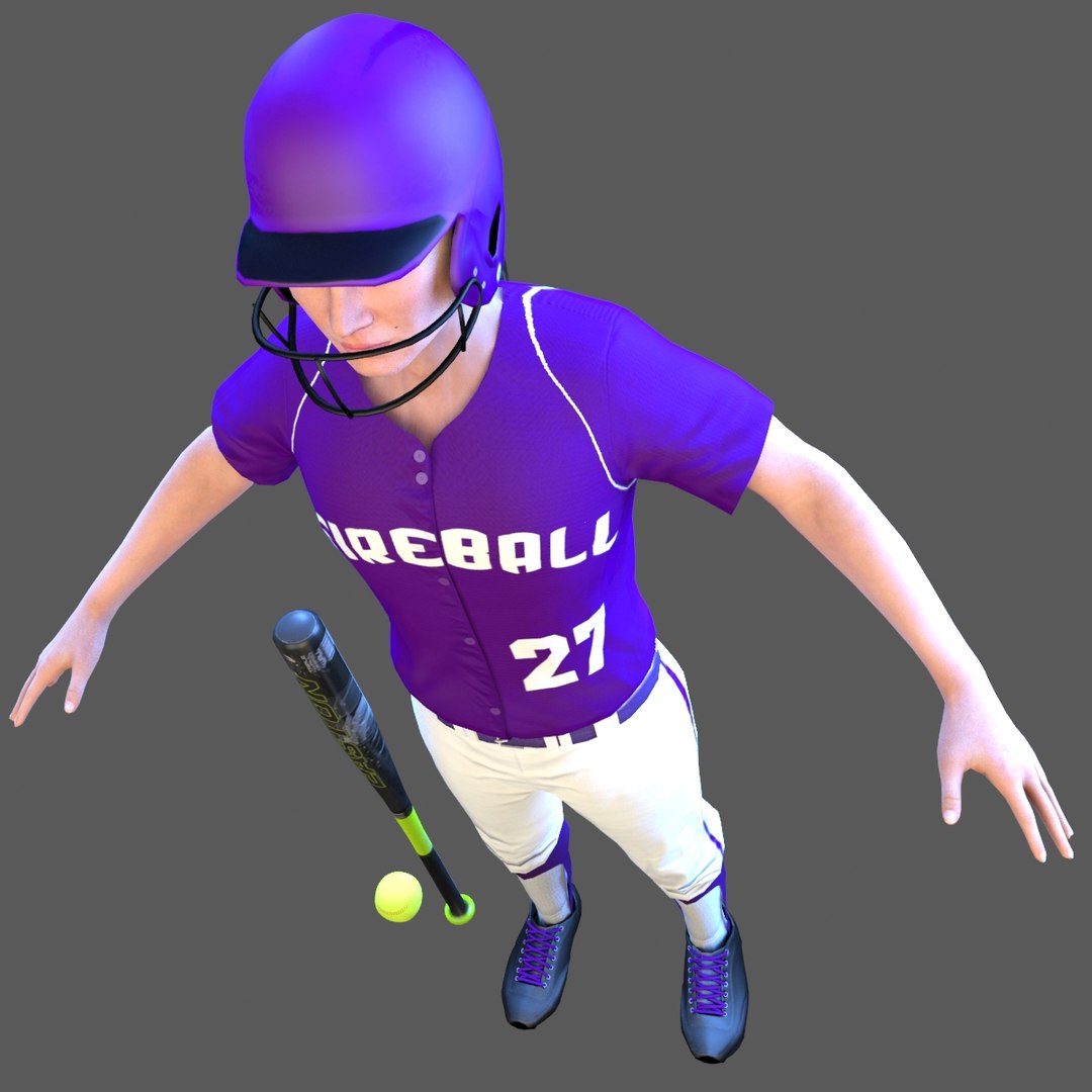 3D Softball Bat Ball Model - TurboSquid 1470677