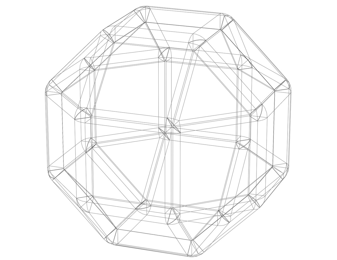Wireframe Shape Rhombicuboctahedron 3D Model - TurboSquid 2162779