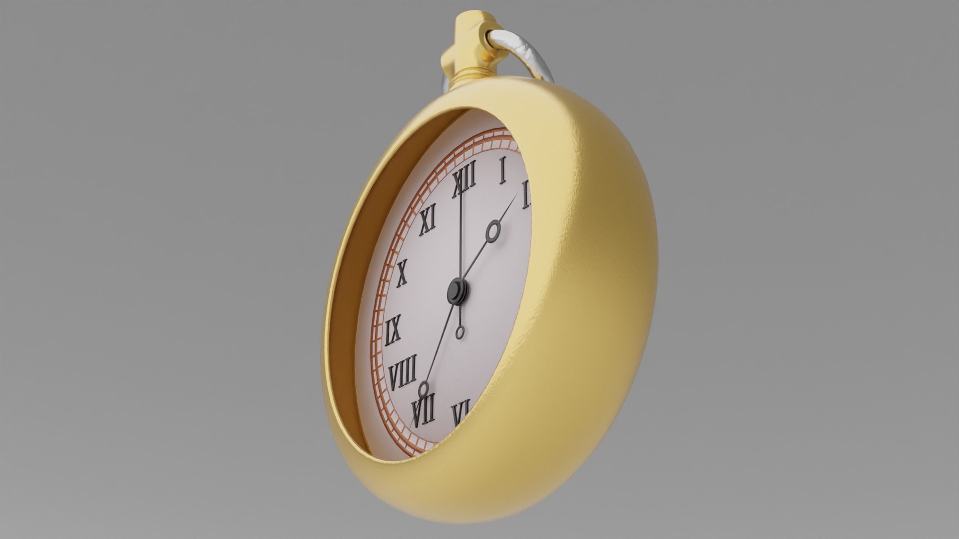 Old golden clock model - TurboSquid 2033609