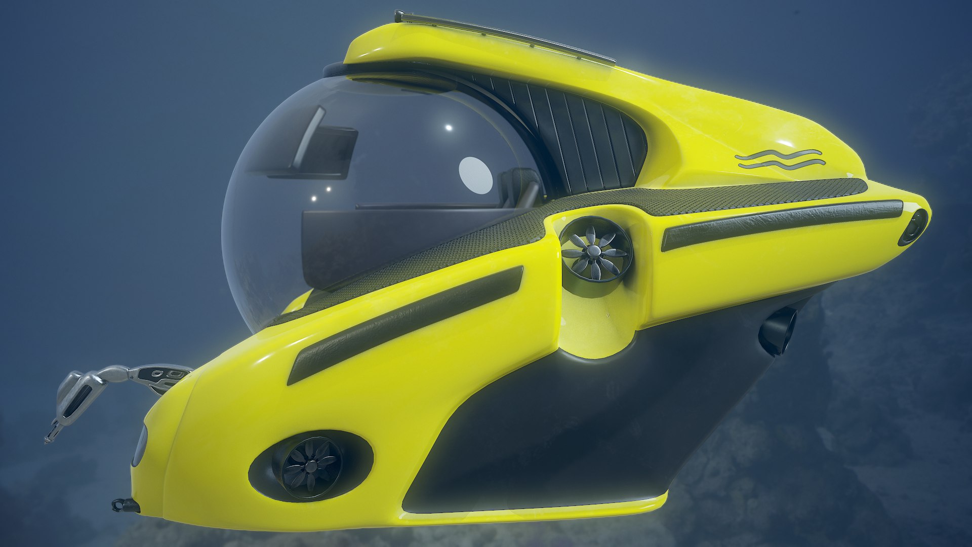 3D underwater mini u-boat c-researcher model - TurboSquid 1481064