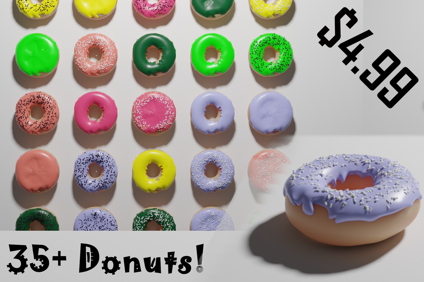 36 Donuts Collection 3D model - TurboSquid 1752557