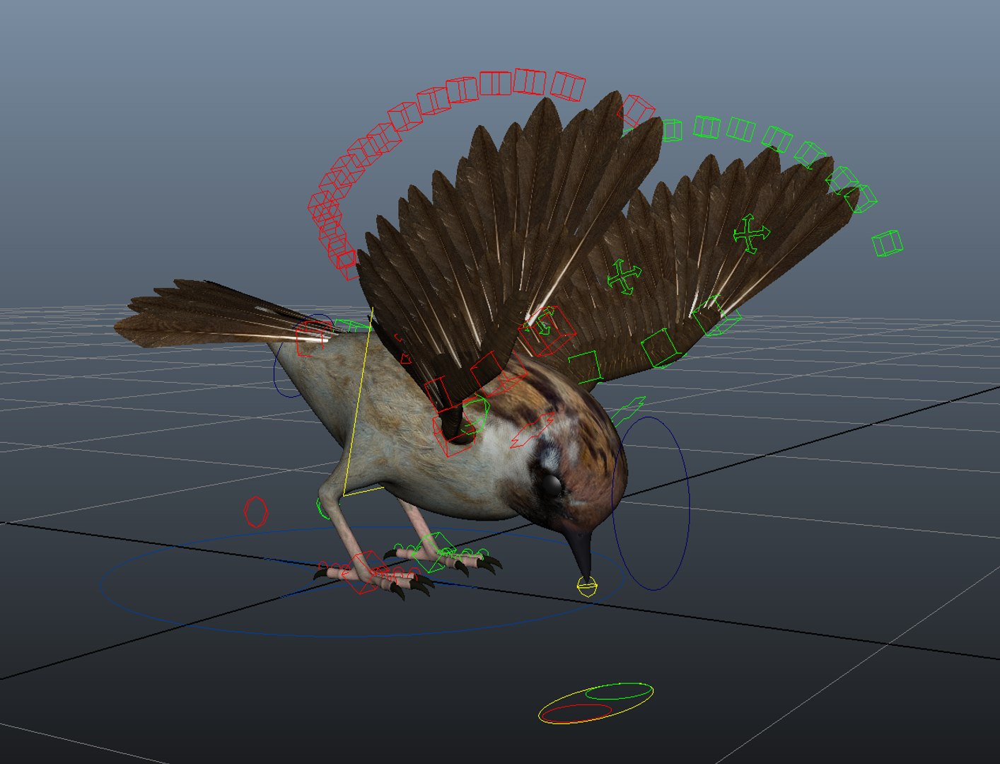 Rig sparrow bird 3D model - TurboSquid 1395740