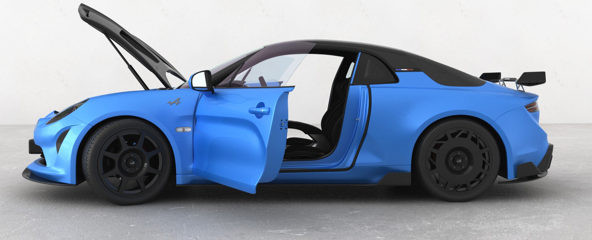 3D Alpine A110 R 2023 Opening doors and trunk - TurboSquid 2080864