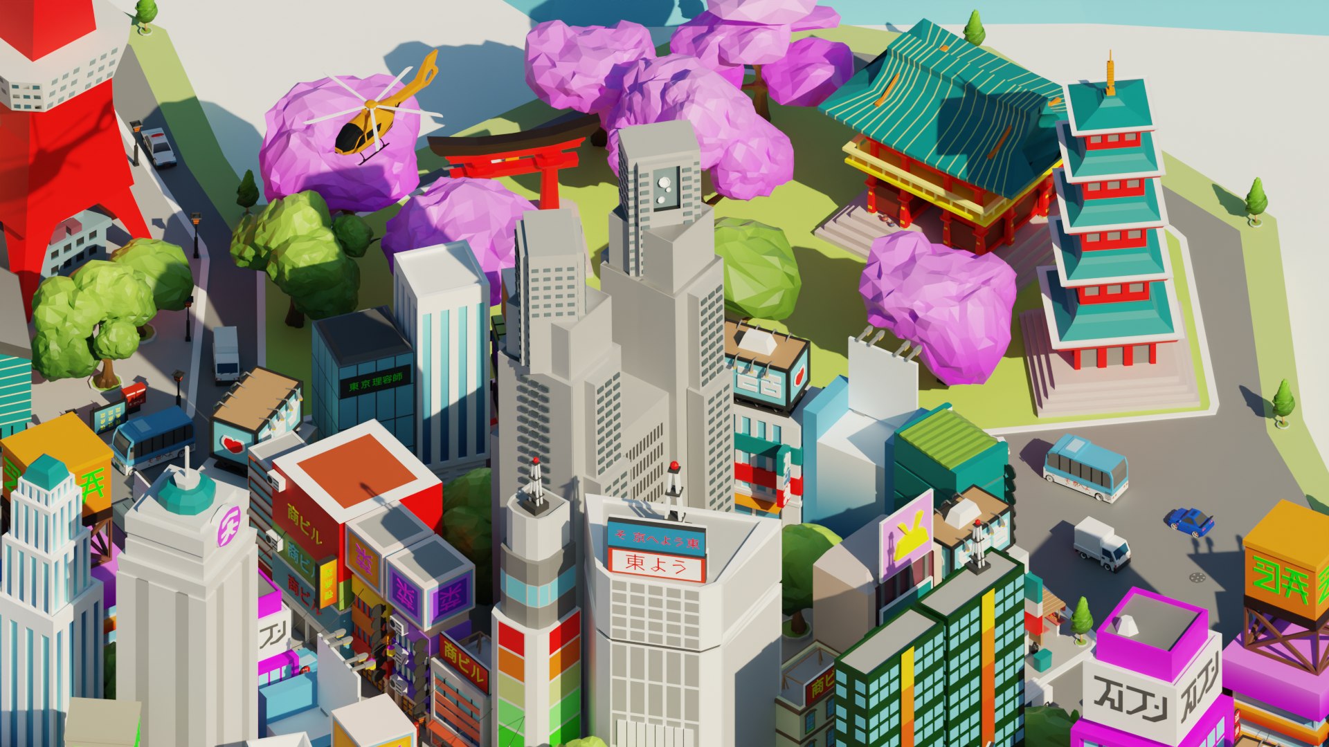 Low Poly Tokyo Japan City 3D - TurboSquid 2291885