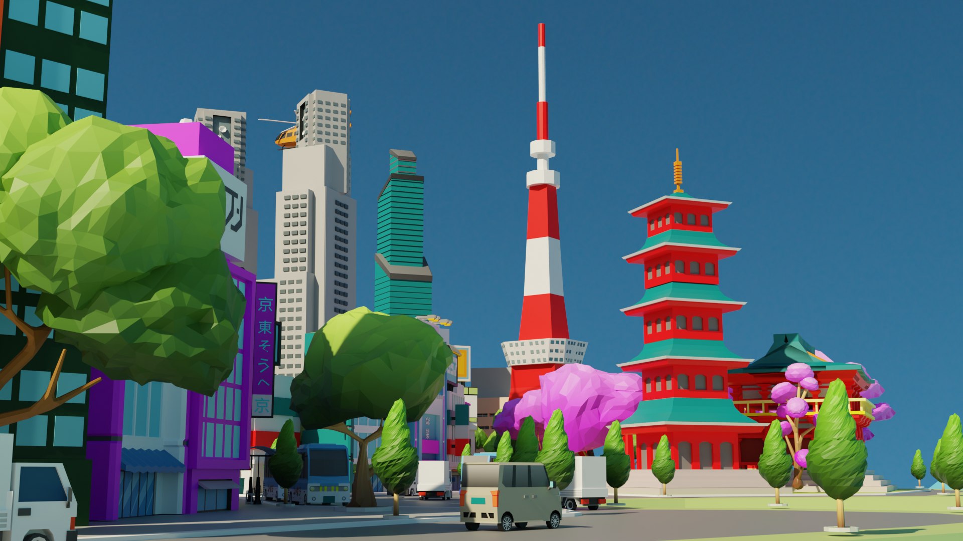 Low Poly Tokyo Japan City 3D - TurboSquid 2291885