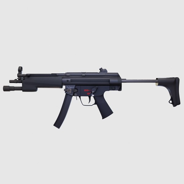 realistic submachine gun a3 obj