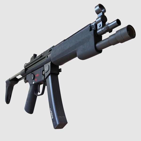 realistic submachine gun a3 obj