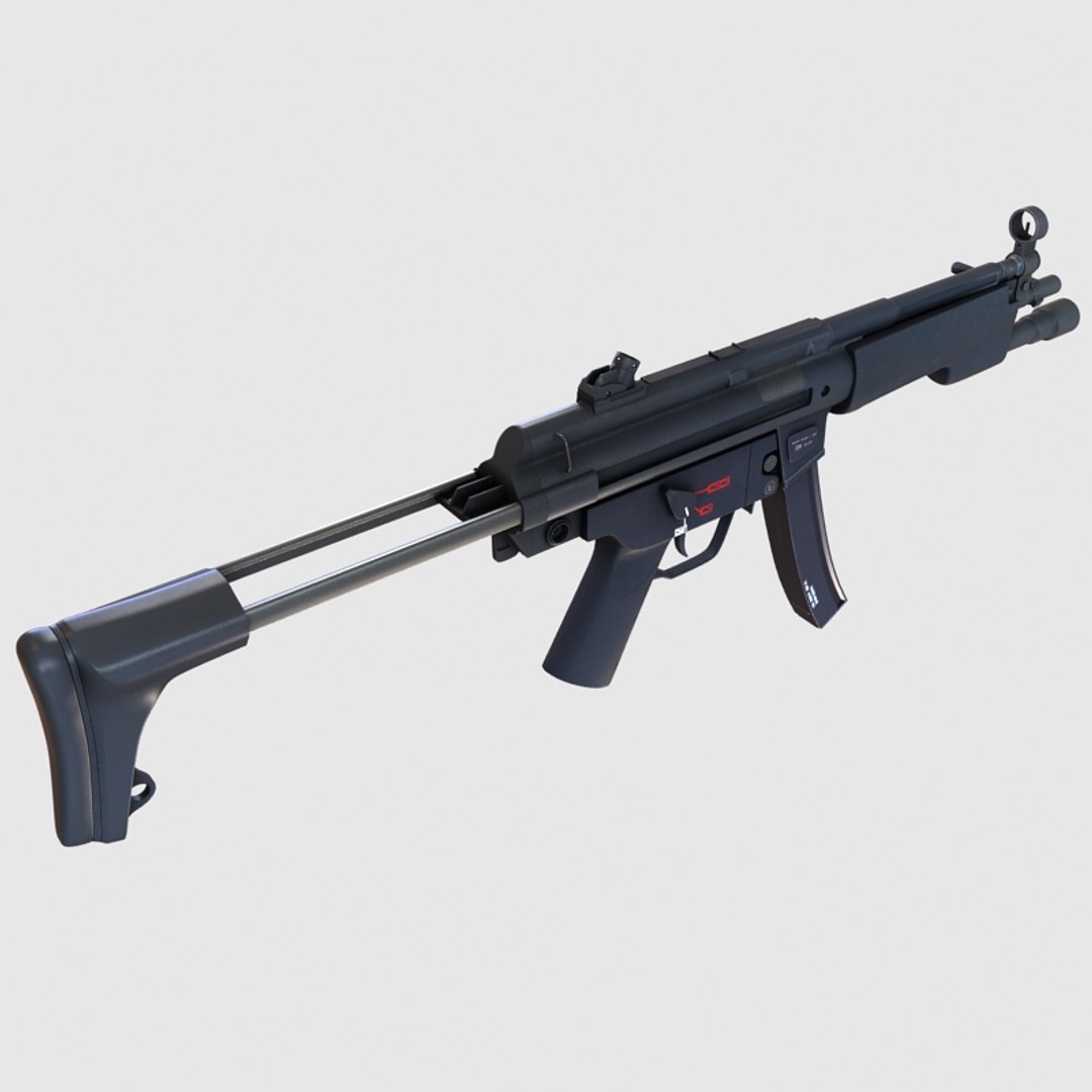 Realistic Submachine Gun A3 Obj