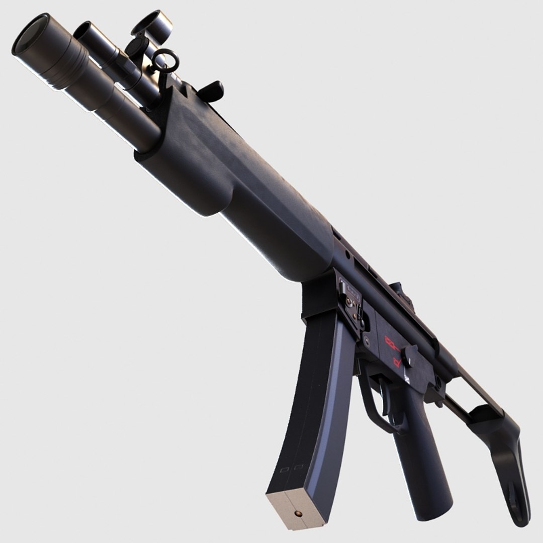 Realistic Submachine Gun A3 Obj