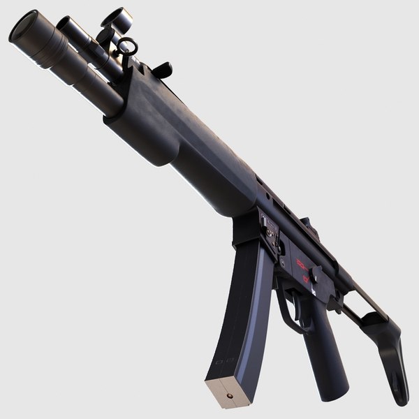 realistic submachine gun a3 obj