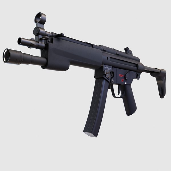 realistic submachine gun a3 obj