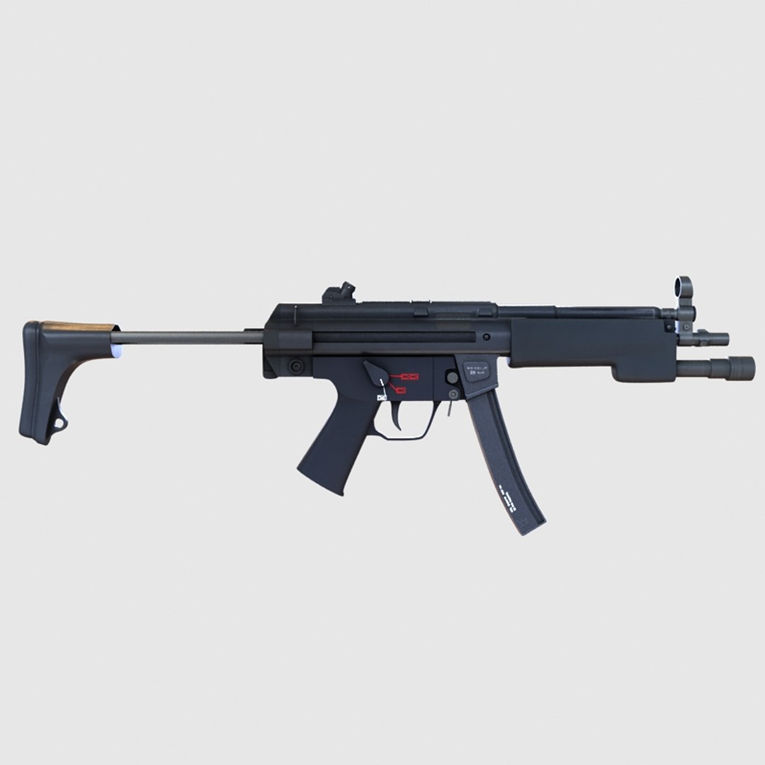 Realistic Submachine Gun A3 Obj