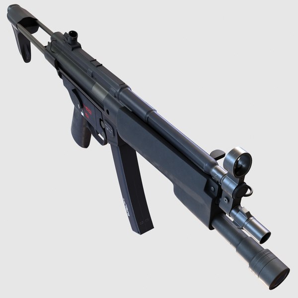 realistic submachine gun a3 obj