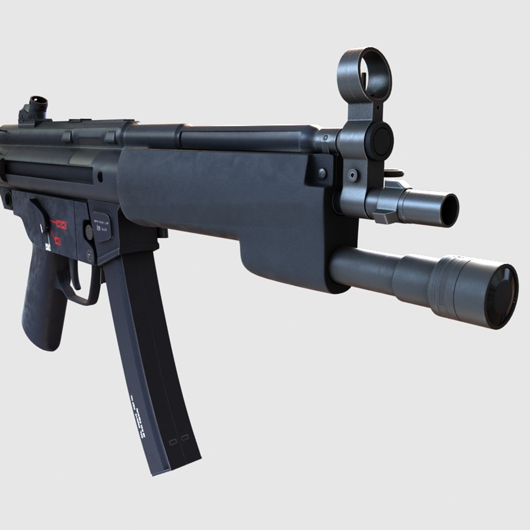 Realistic Submachine Gun A3 Obj