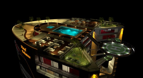3D hotel designed building model - TurboSquid 1511743