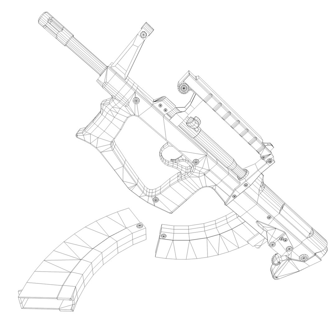 Assault Rifle A-91 Russia 3d Max