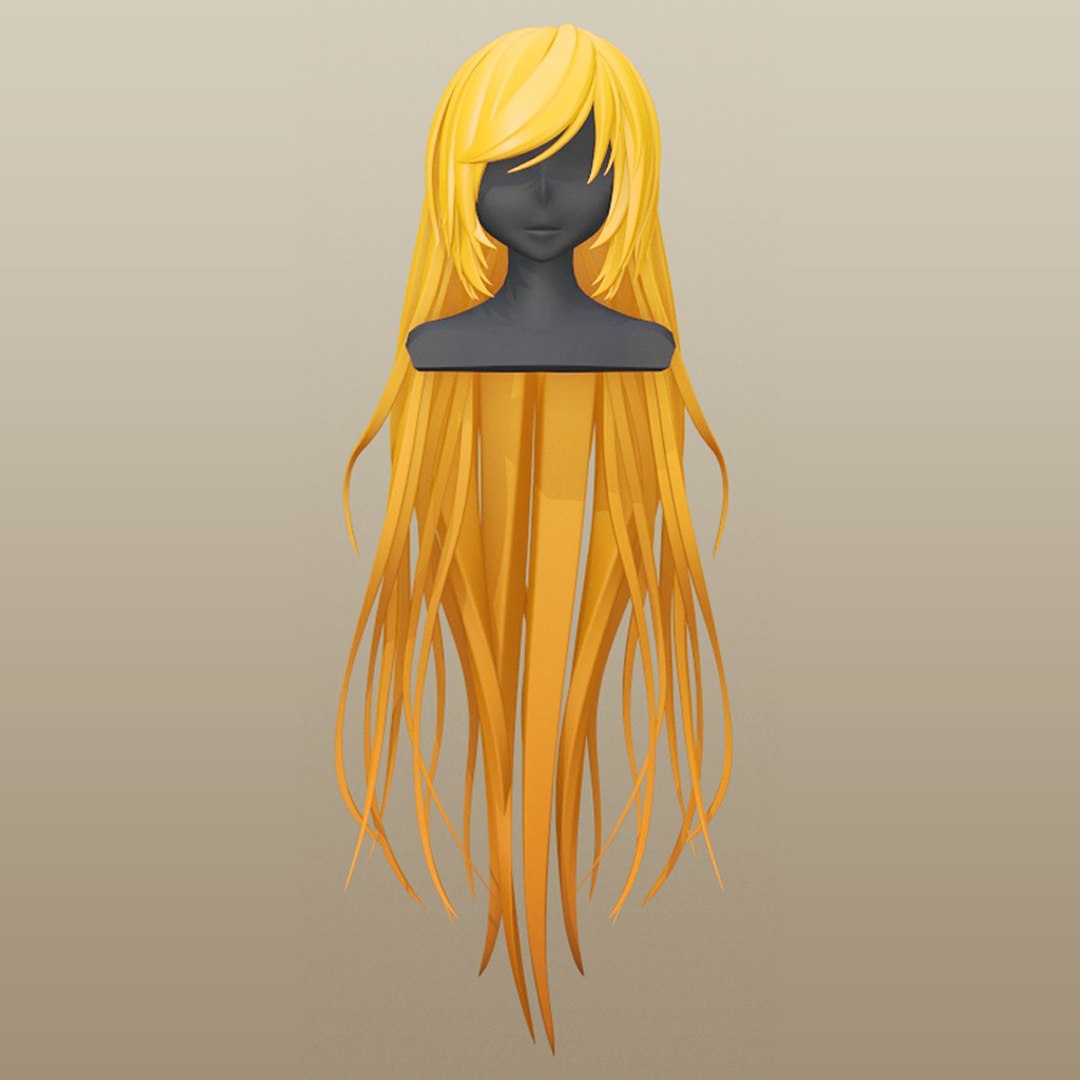 3D Hair Girl Anime Model - TurboSquid 1681918