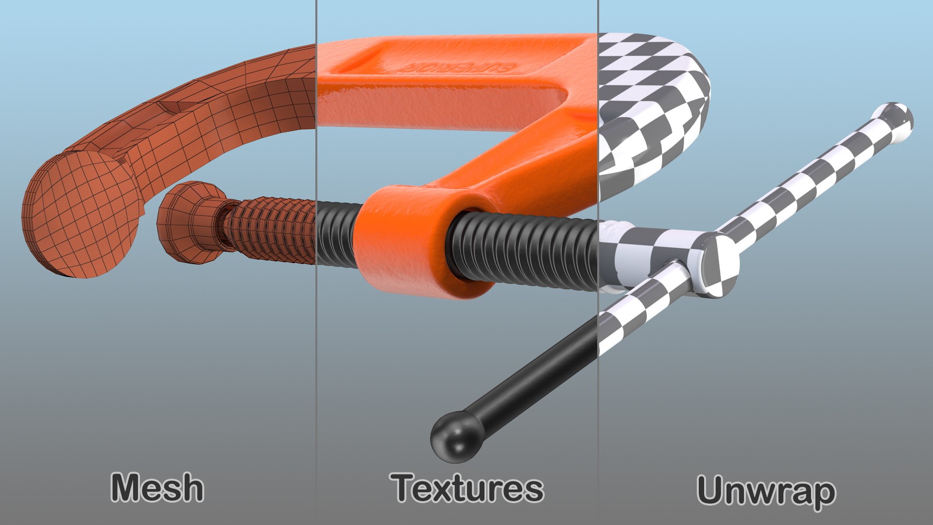 3D Forged Orange C-clamp Clamping Model - TurboSquid 1493308