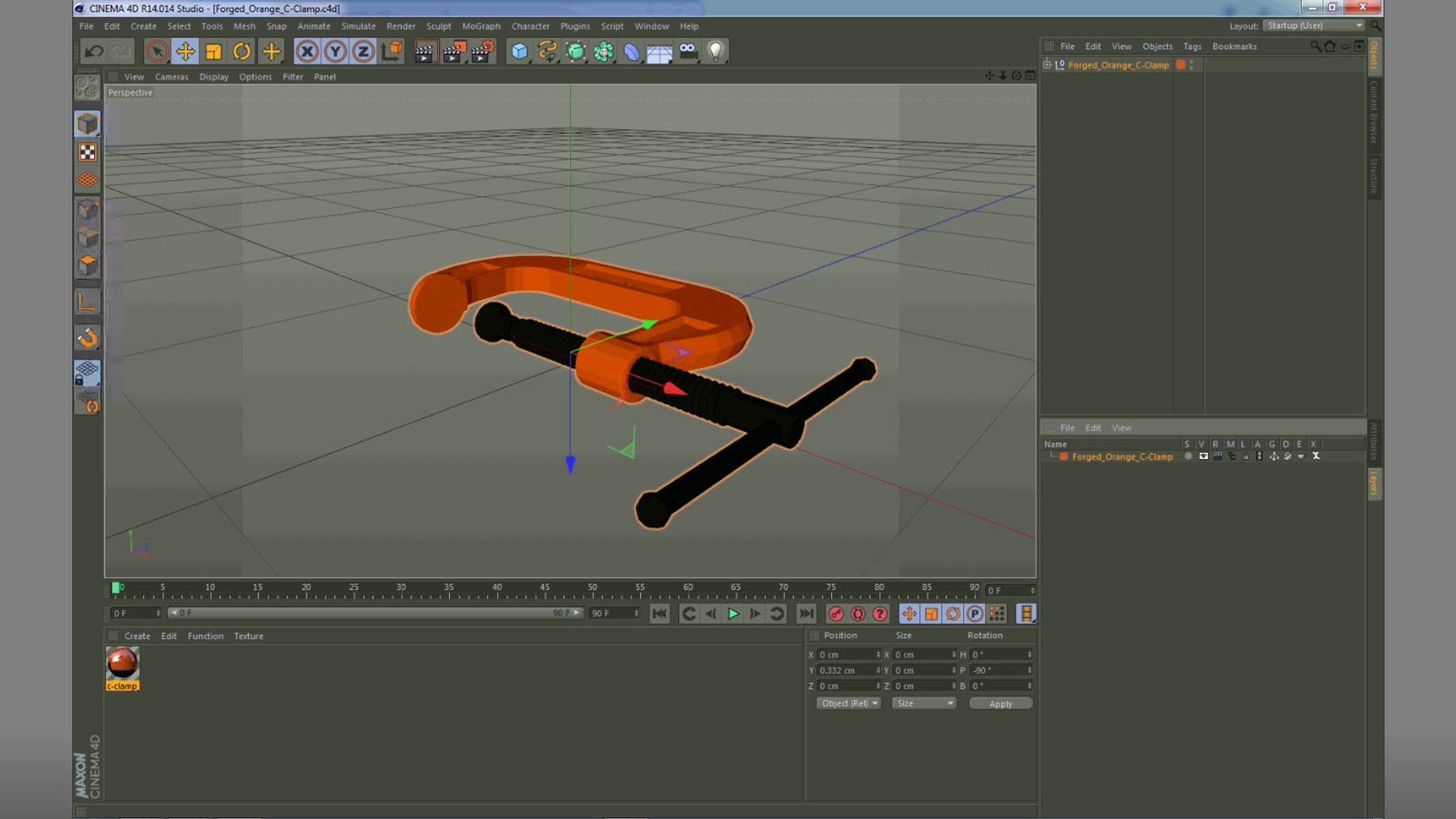 3D Forged Orange C-clamp Clamping Model - TurboSquid 1493308