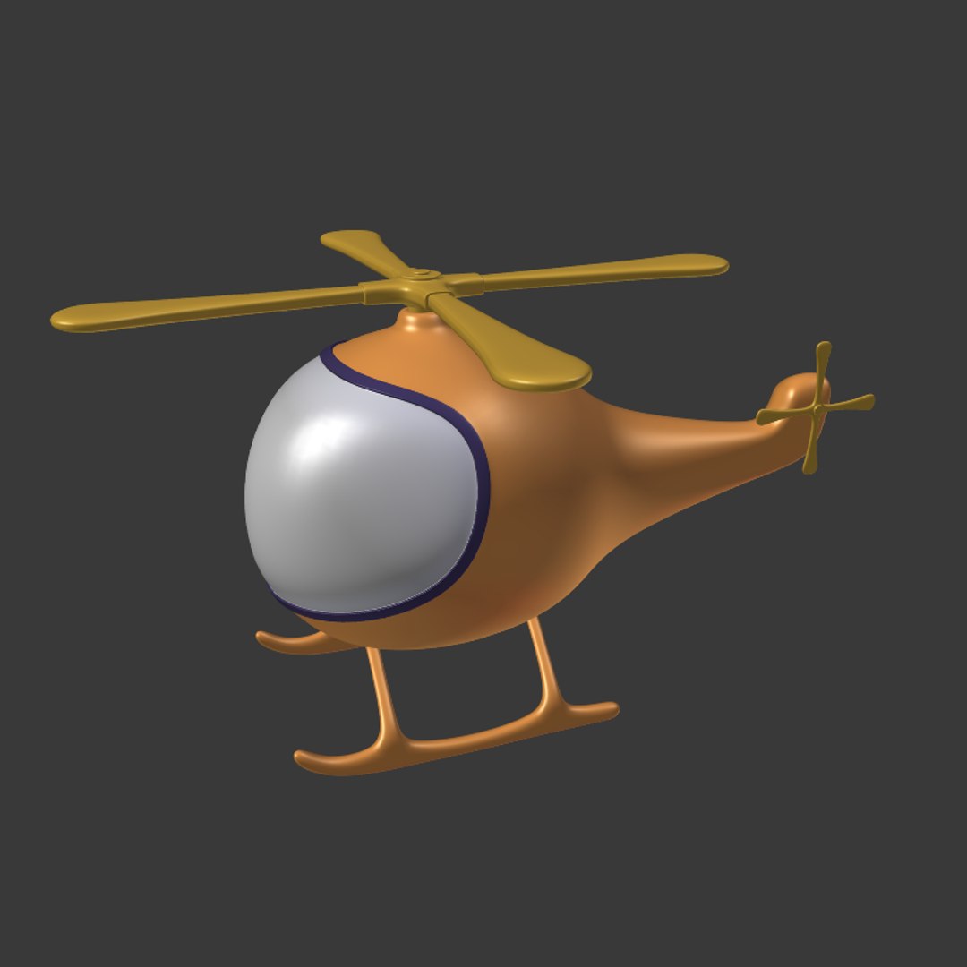 Cartoon Helicopter Obj