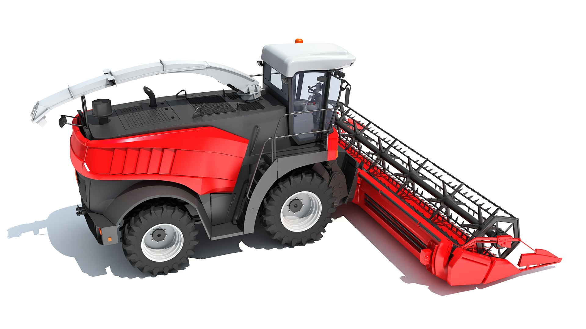 3D Red Combine Harvester - TurboSquid 1819999