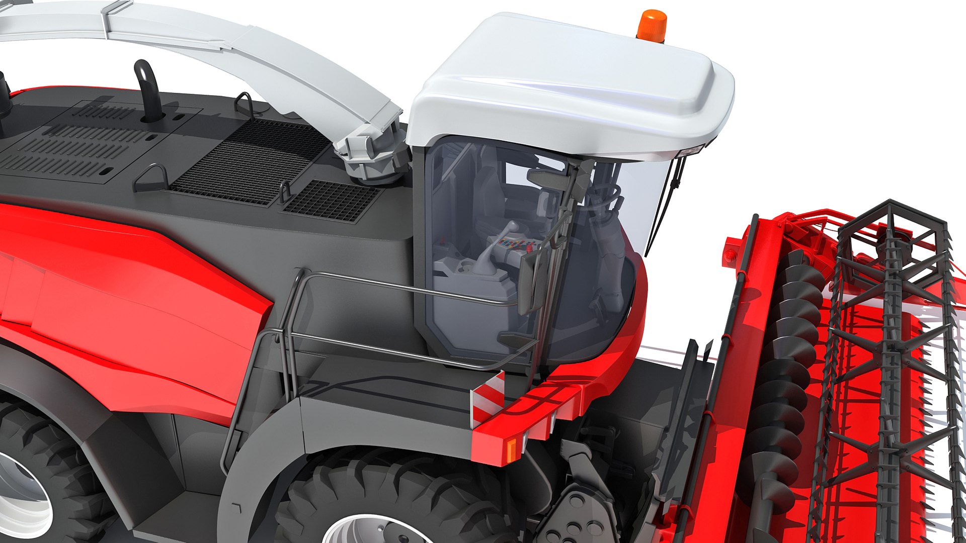 3D Red Combine Harvester - TurboSquid 1819999