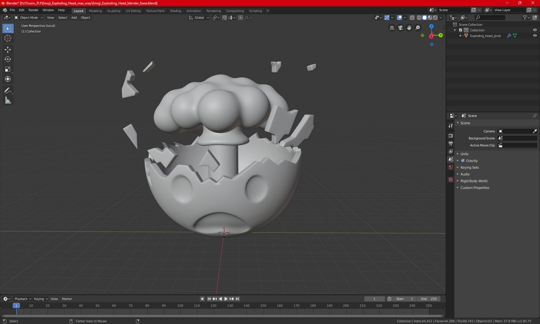 Emoji Exploding Head 3D - TurboSquid 2239280