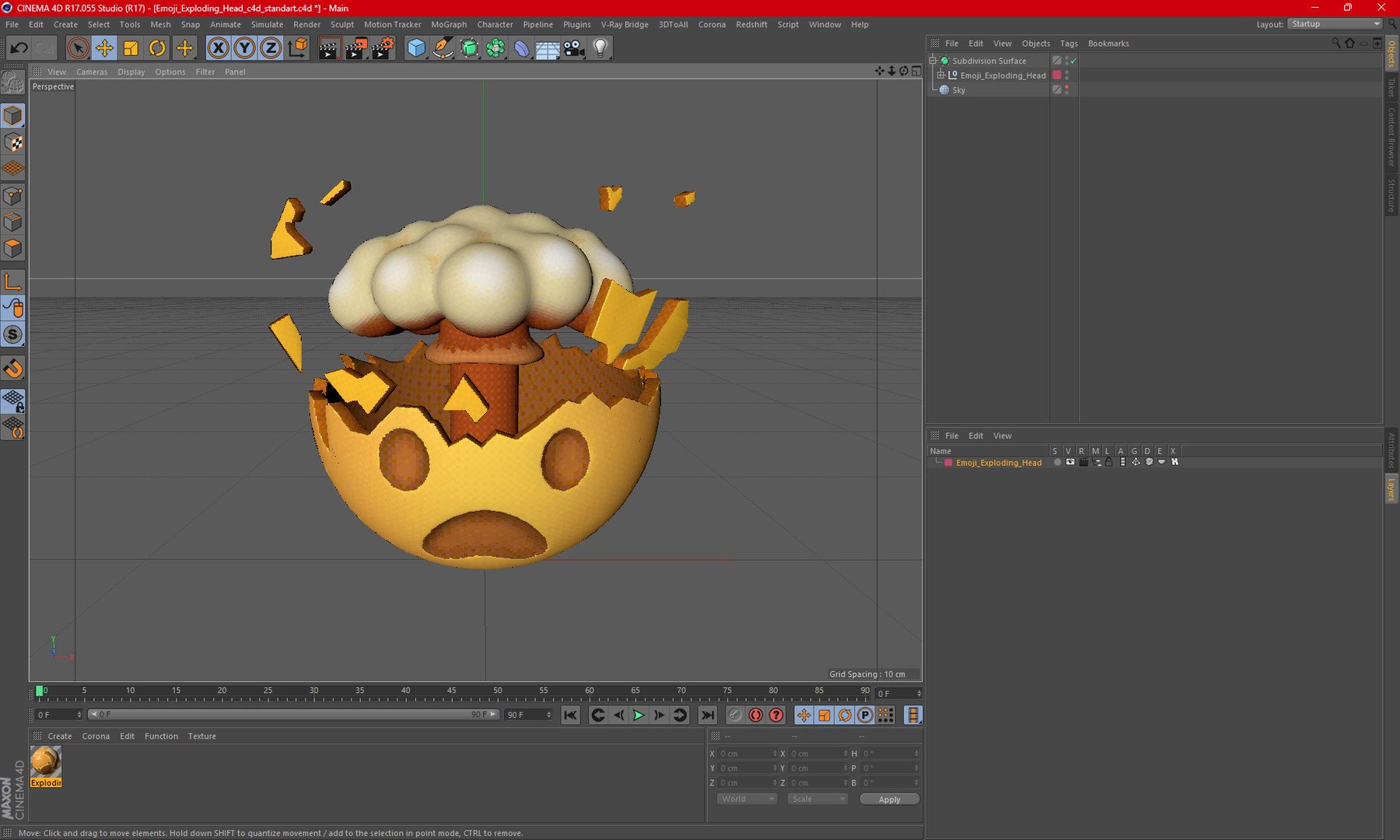 Emoji Exploding Head 3D - TurboSquid 2239280