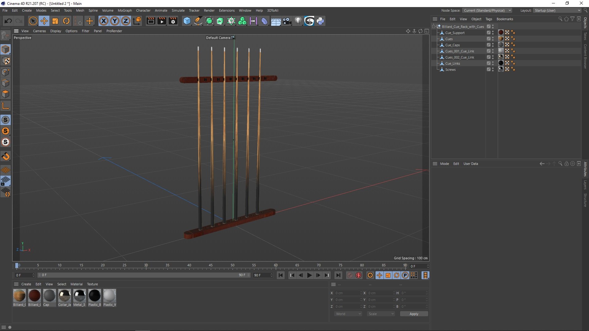 Billiard Cue Rack With Cues 3D Model - TurboSquid 2246746