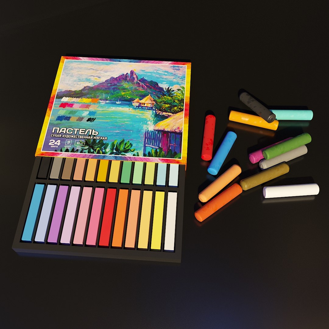 Artist studio pastels set 3D - TurboSquid 1651412