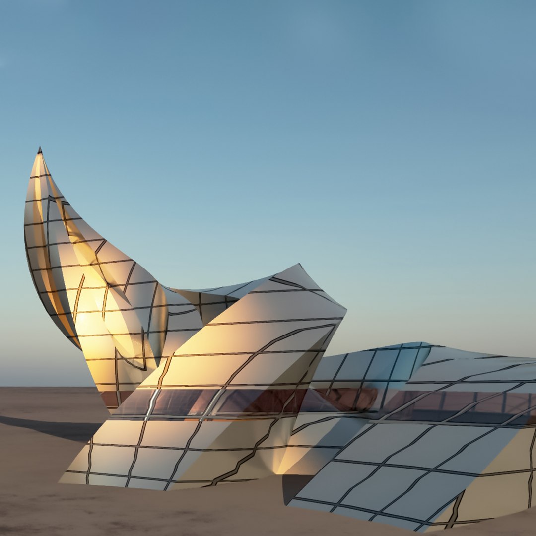 3D Curl Sci Building Futuristic Architecture - TurboSquid 1437082