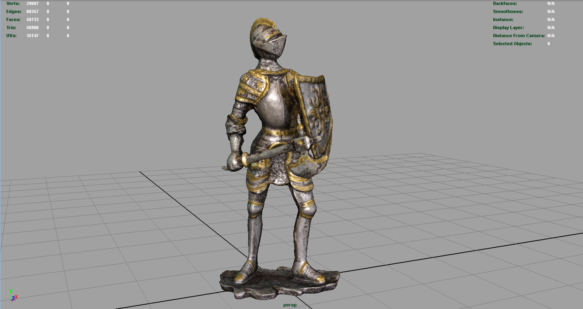 max medieval knight statue