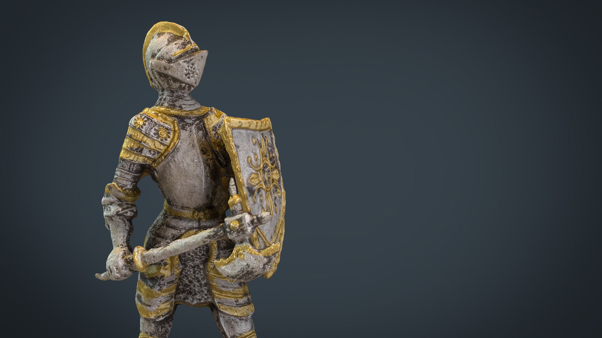 max medieval knight statue