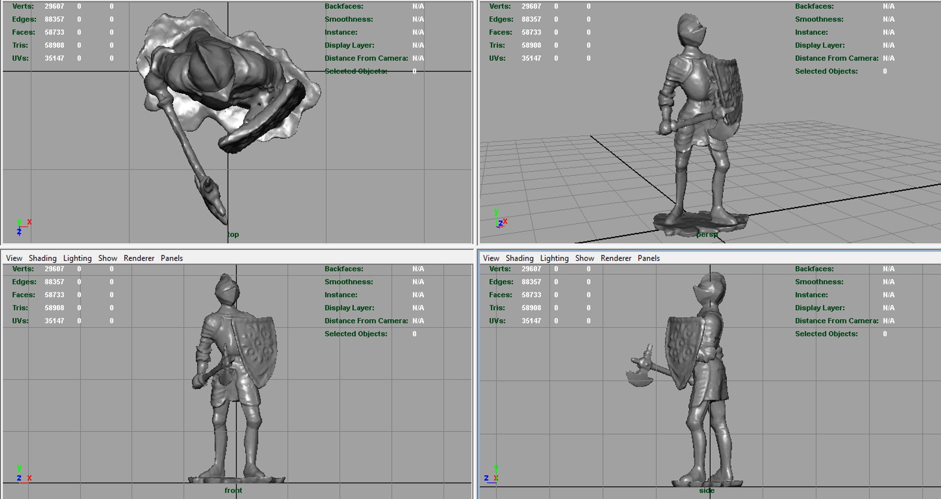 max medieval knight statue