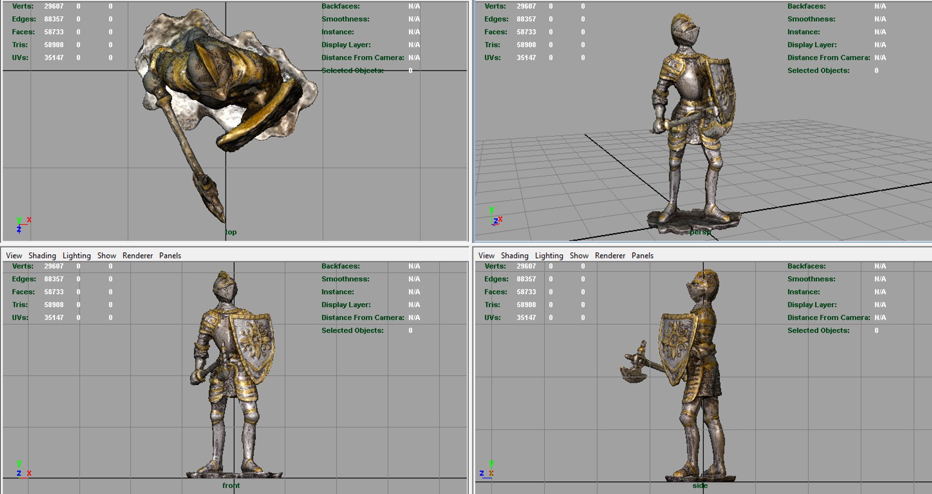 max medieval knight statue