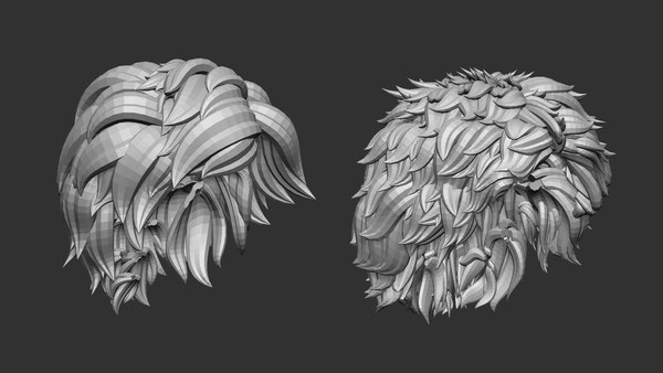 45 Female cartoon character hair strand and parts Zbrush IMM 3D model - TurboSquid 2031507