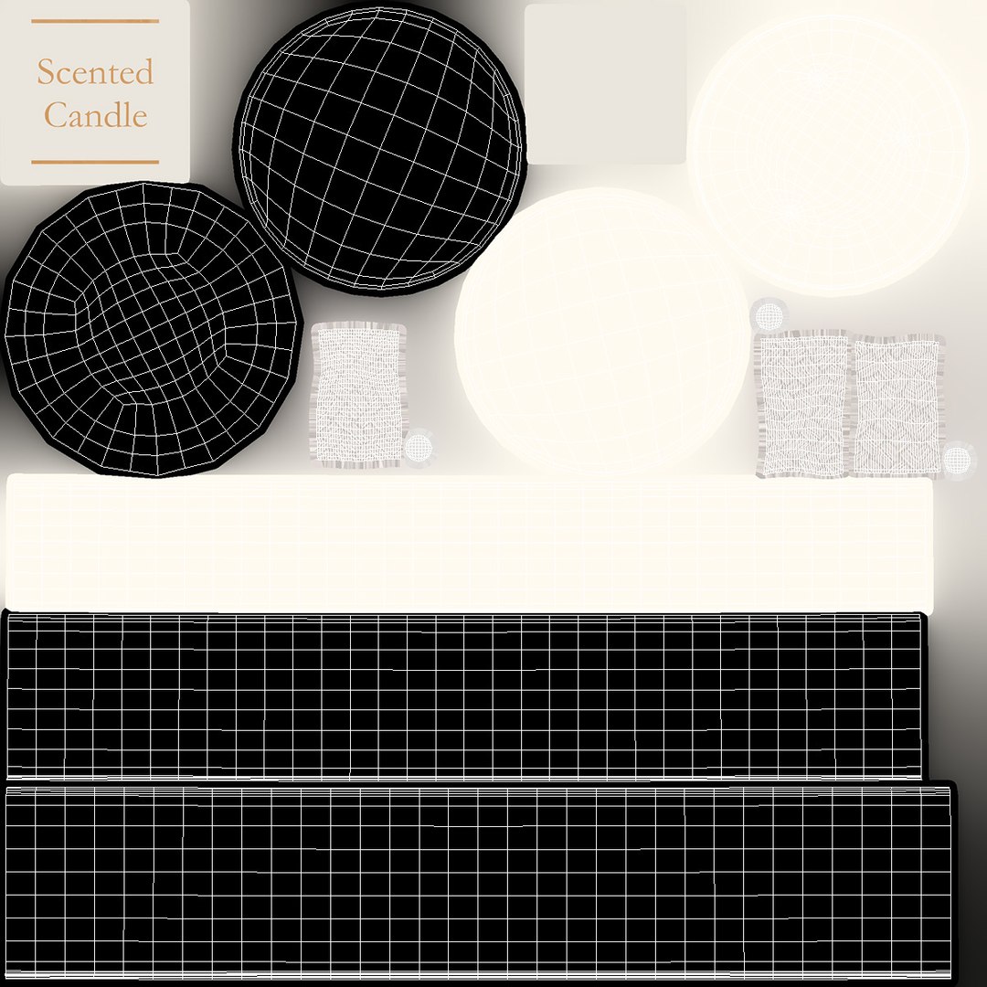 3D Scented Candle White With 3 Wicks Model - TurboSquid 2215480