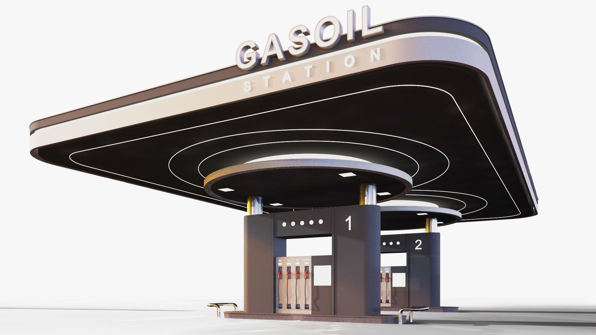 Gas Station 3D Model - TurboSquid 1870535