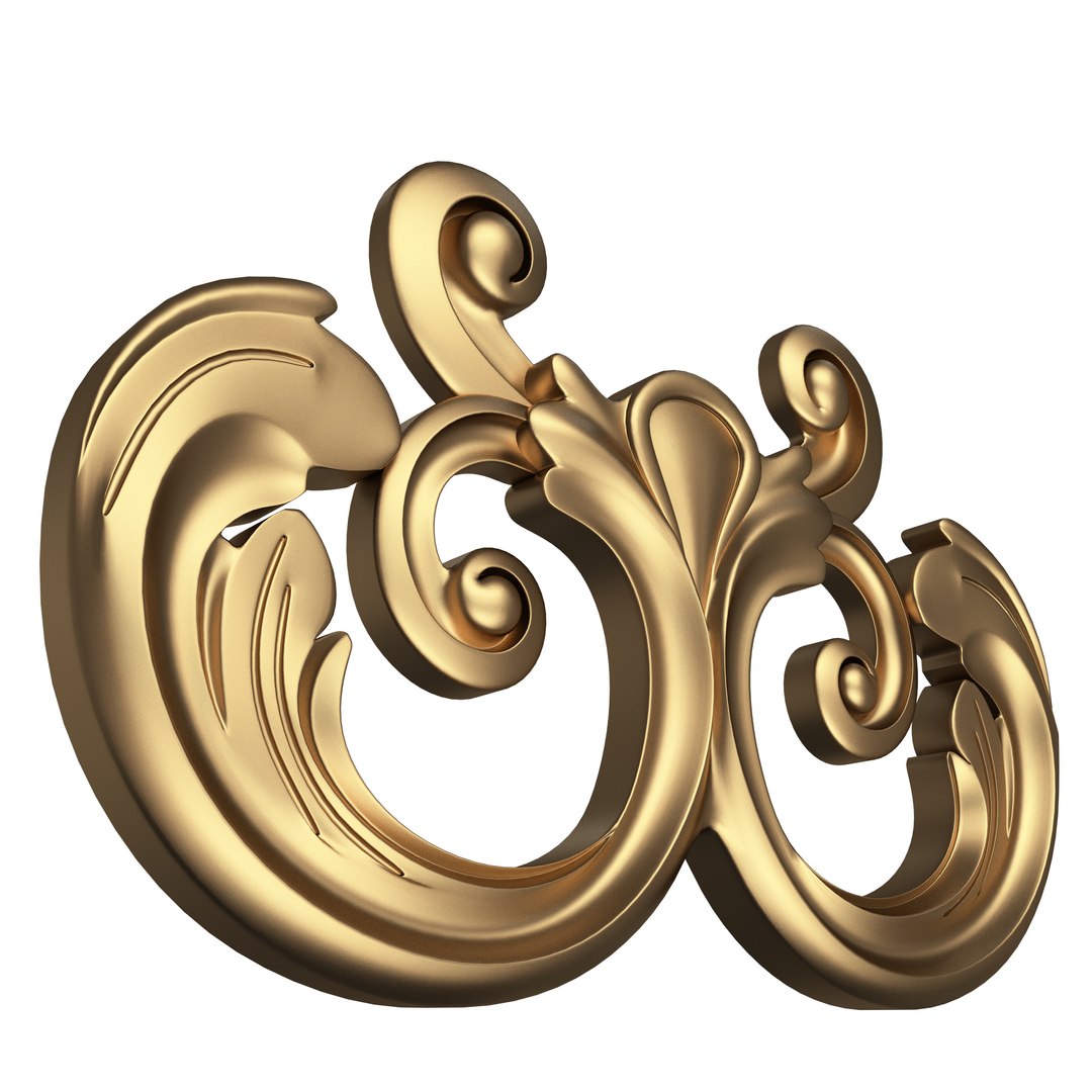 3D Carved Door Handle Decor 04 - TurboSquid 1935069