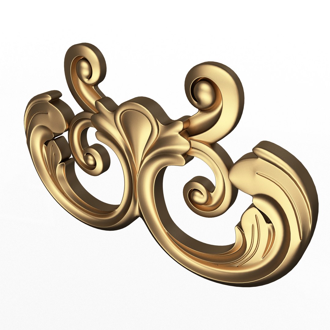 3D Carved Door Handle Decor 04 - TurboSquid 1935069