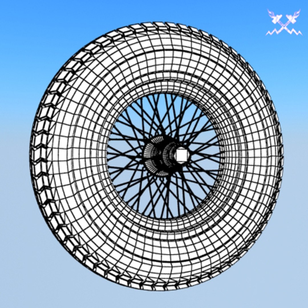 3d Old Timer Wire Wheel Model