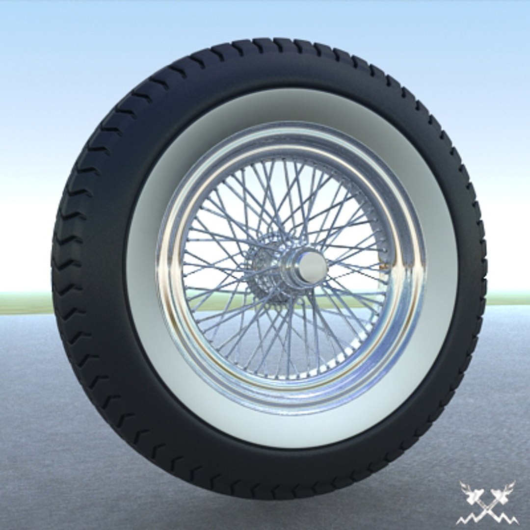 3d Old Timer Wire Wheel Model