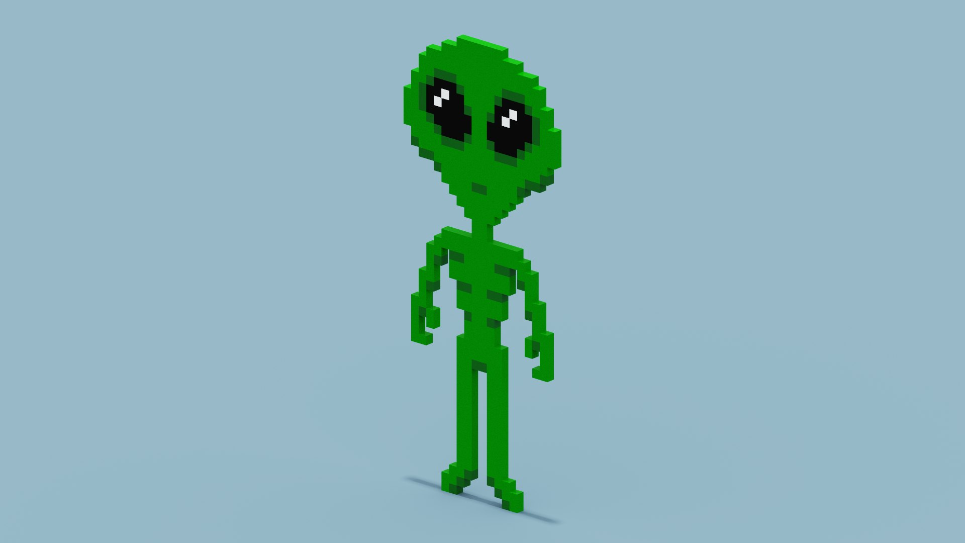 Pixel Alien Character 3D Model - TurboSquid 2184684
